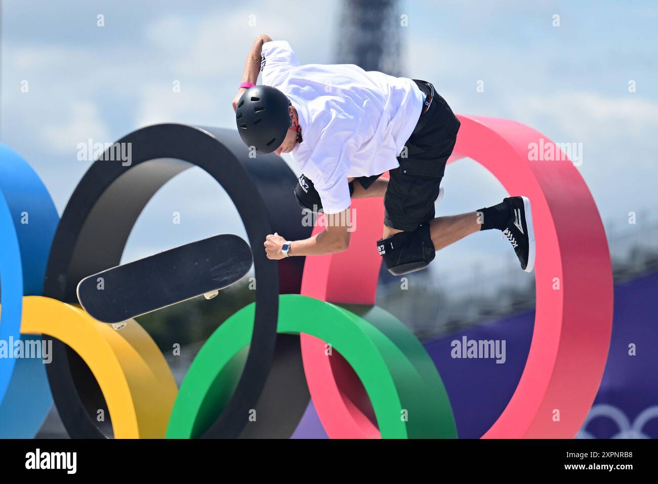 Paris, France. 07th Aug, 2024. Olympics, Paris 2024, skateboard, park ...