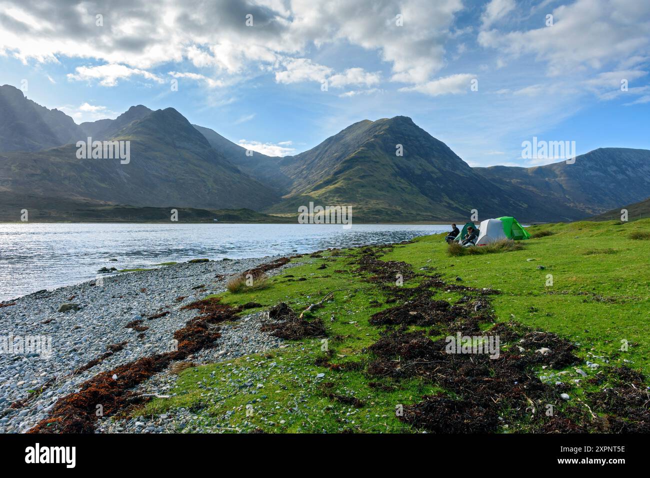 The peaks of Sgurr nan Each and Belig over Loch Slapin, from near ...