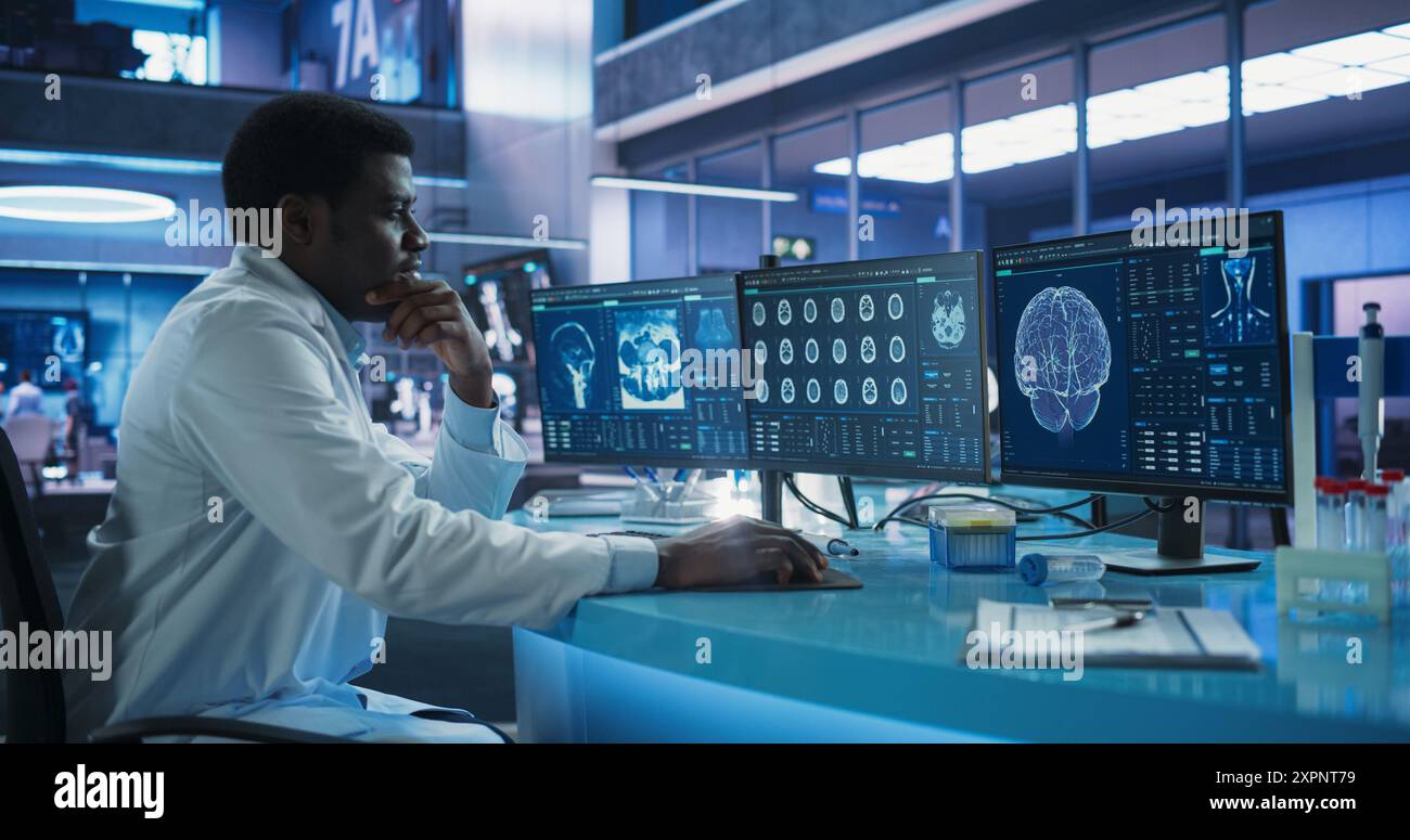 Cancer Research Center Medical Laboratory: Black Male Neuroscientist ...