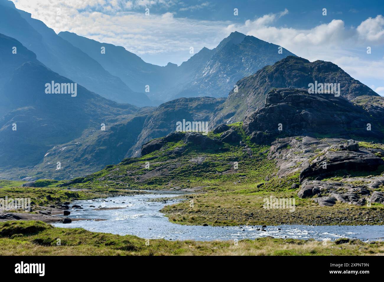 The Scavaig river and the Cuillin mountains, Isle of Skye, Scotland, UK ...