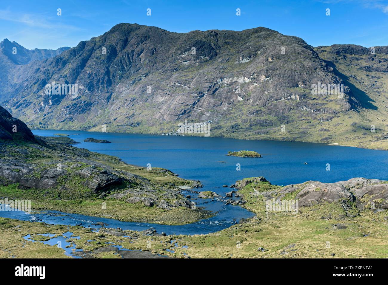 The Scavaig river and Loch Coruisk in the Cuillin mountains, Isle of ...