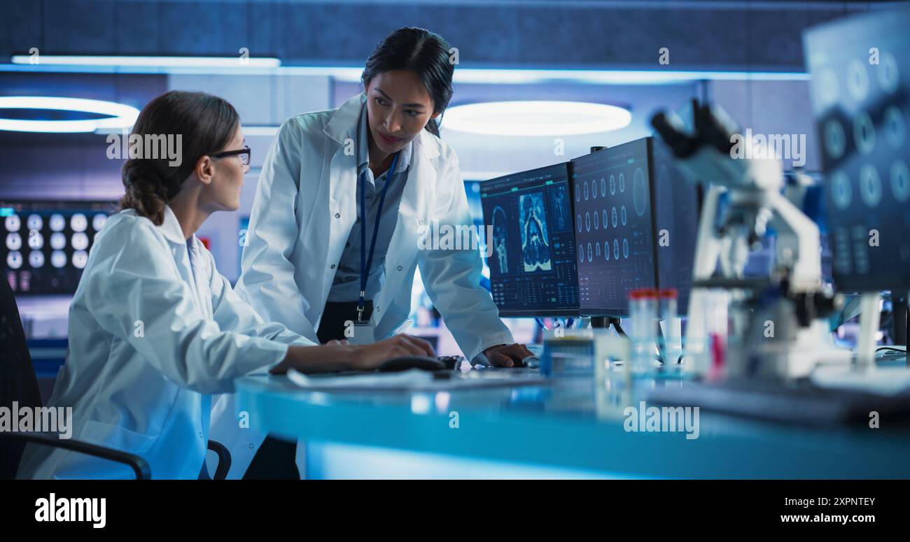 Medical Hospital Research Laboratory: Caucasian And Asian Female ...