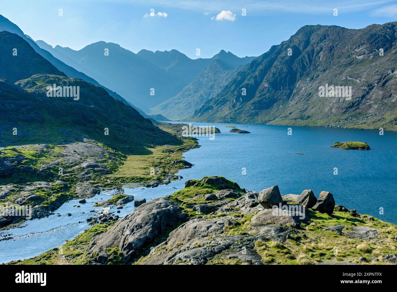 The Cuillin mountains over loch Coruisk and the Scavaig river, Isle of ...