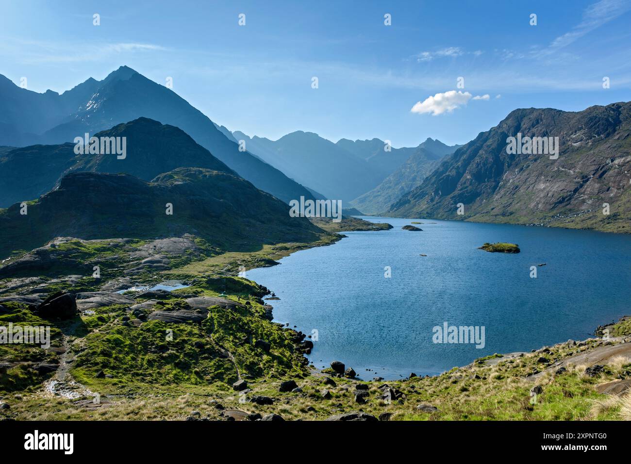 The Cuillin mountains over the Scavaig river, Isle of Skye, Scotland ...