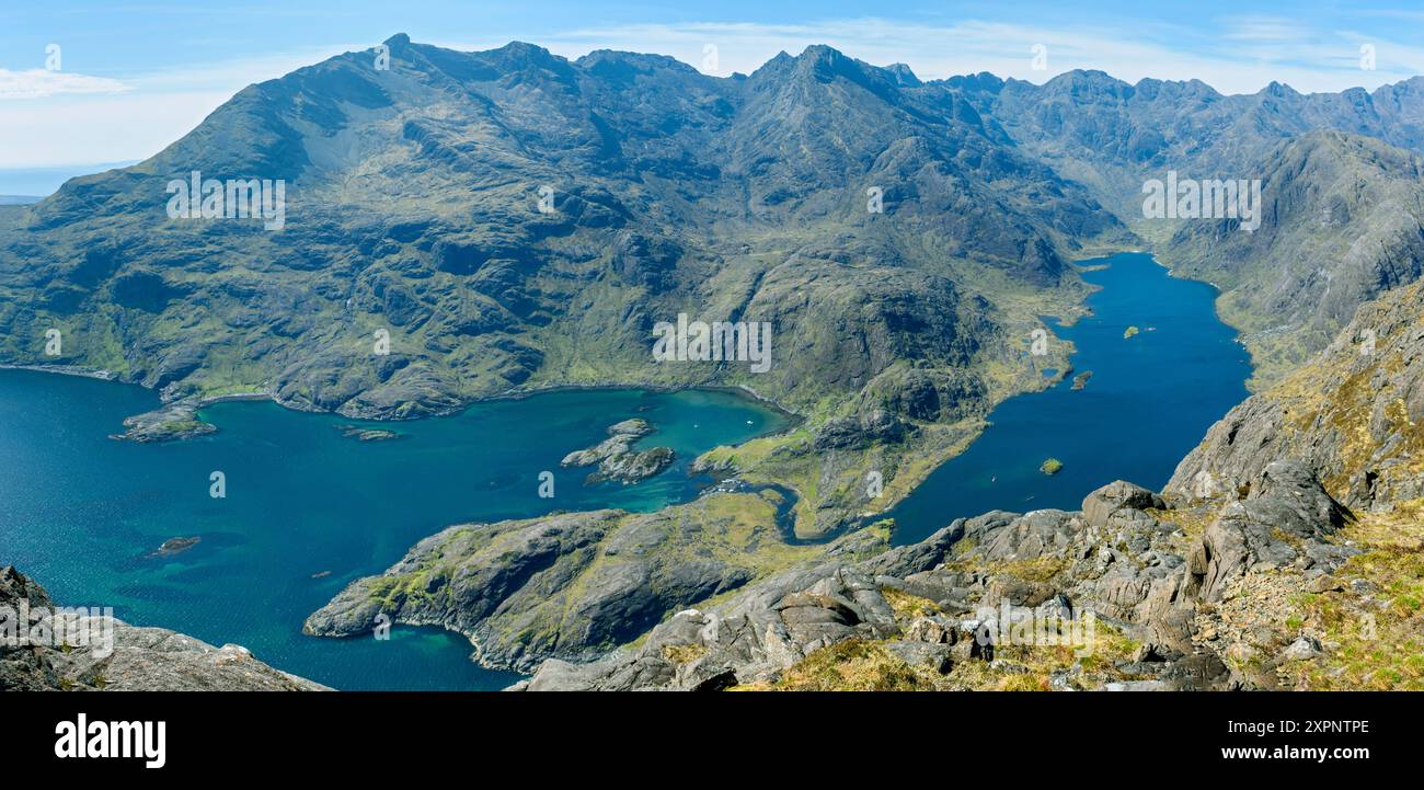 The Cuillin mountains over Loch na Cuilce, an inlet of Loch Scavaig ...