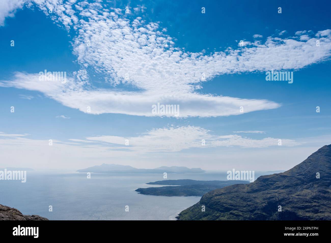 The Islands of Rum and Soay from the summit of Sgùrr na Stri in the ...