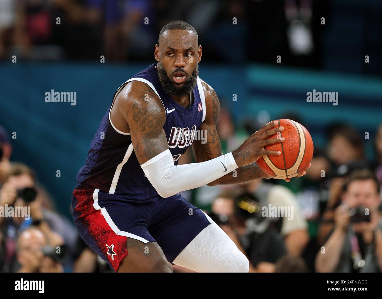 Paris, FRANCE - AUGUST 06: LeBron James of United States during the Men ...