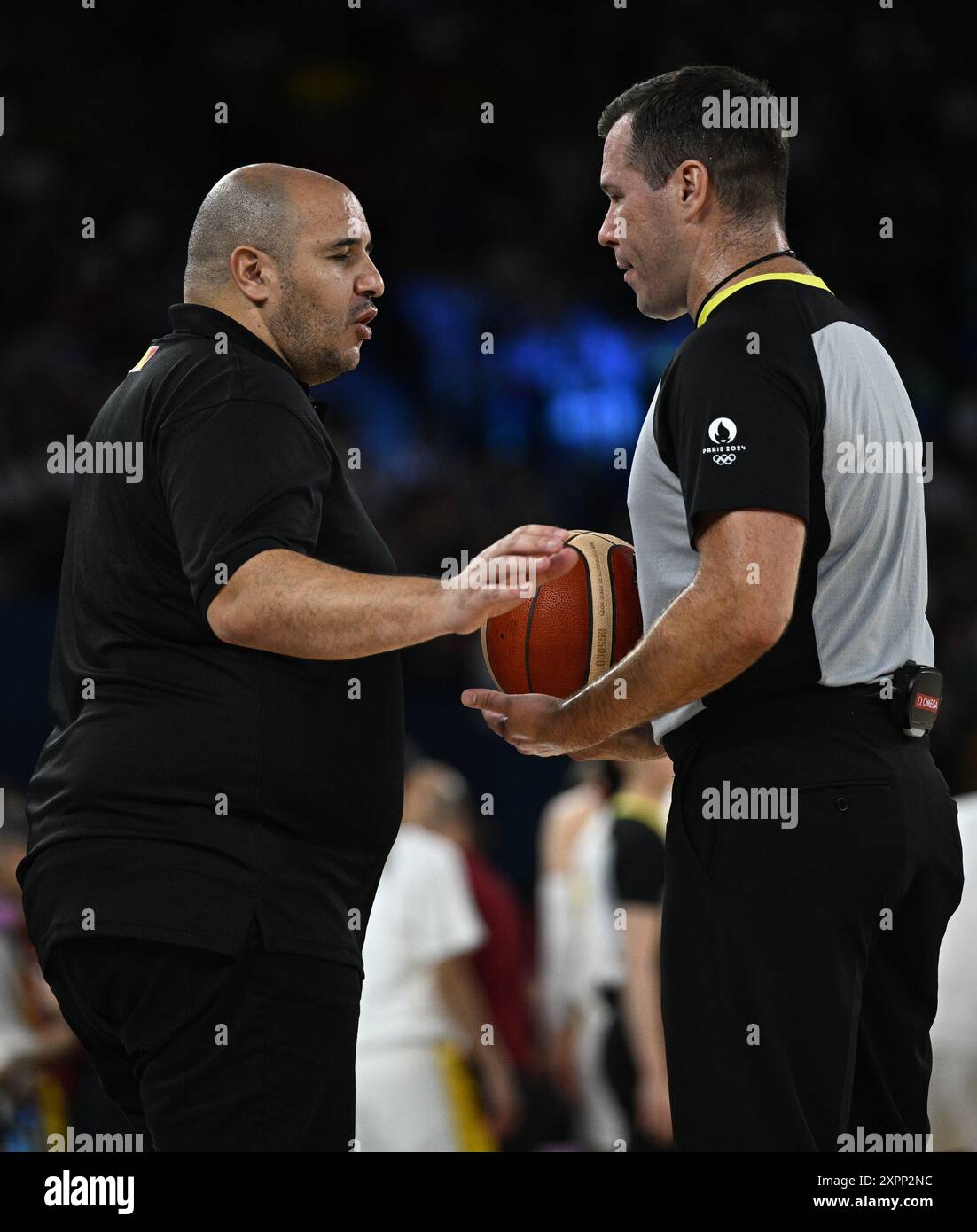 Paris, France. 07th Aug, 2024. Belgium's head coach Rachid Meziane and ...