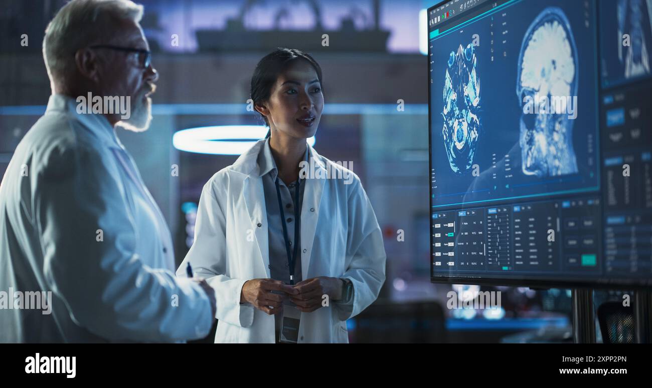 Neuroscience Laboratory Meeting: Female Asian Scientist And Male ...