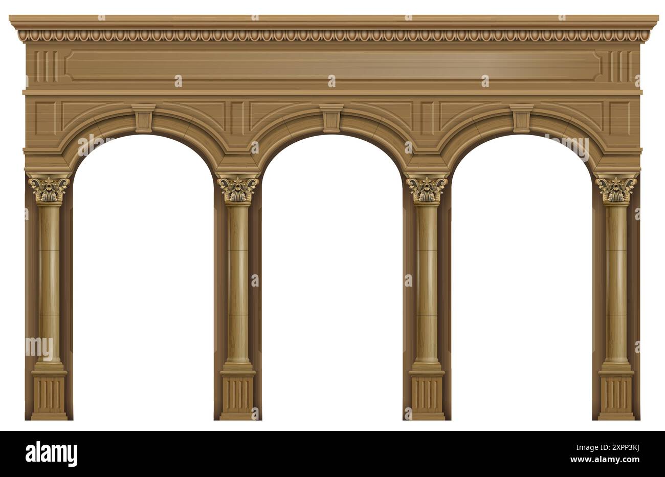 Wooden arch of portal door with columns Stock Vector Image & Art - Alamy