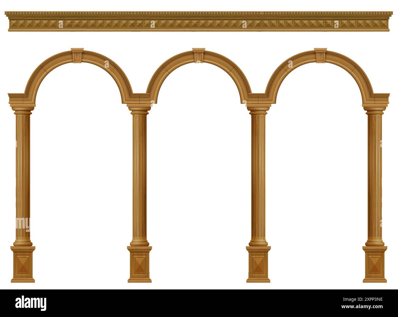 Wooden arch of portal door with columns Stock Vector Image & Art - Alamy