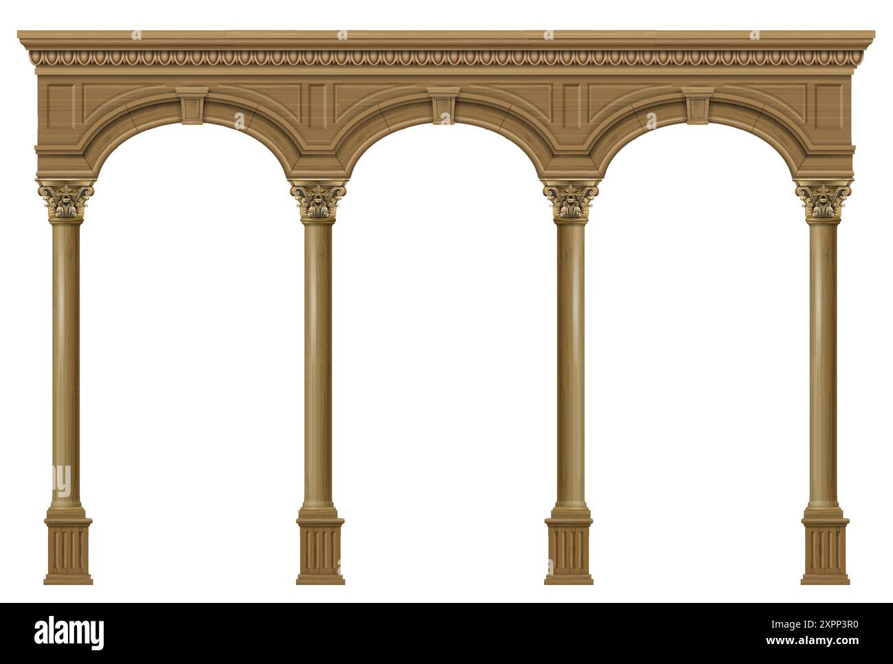 Wooden arch of portal door with columns Stock Vector Image & Art - Alamy