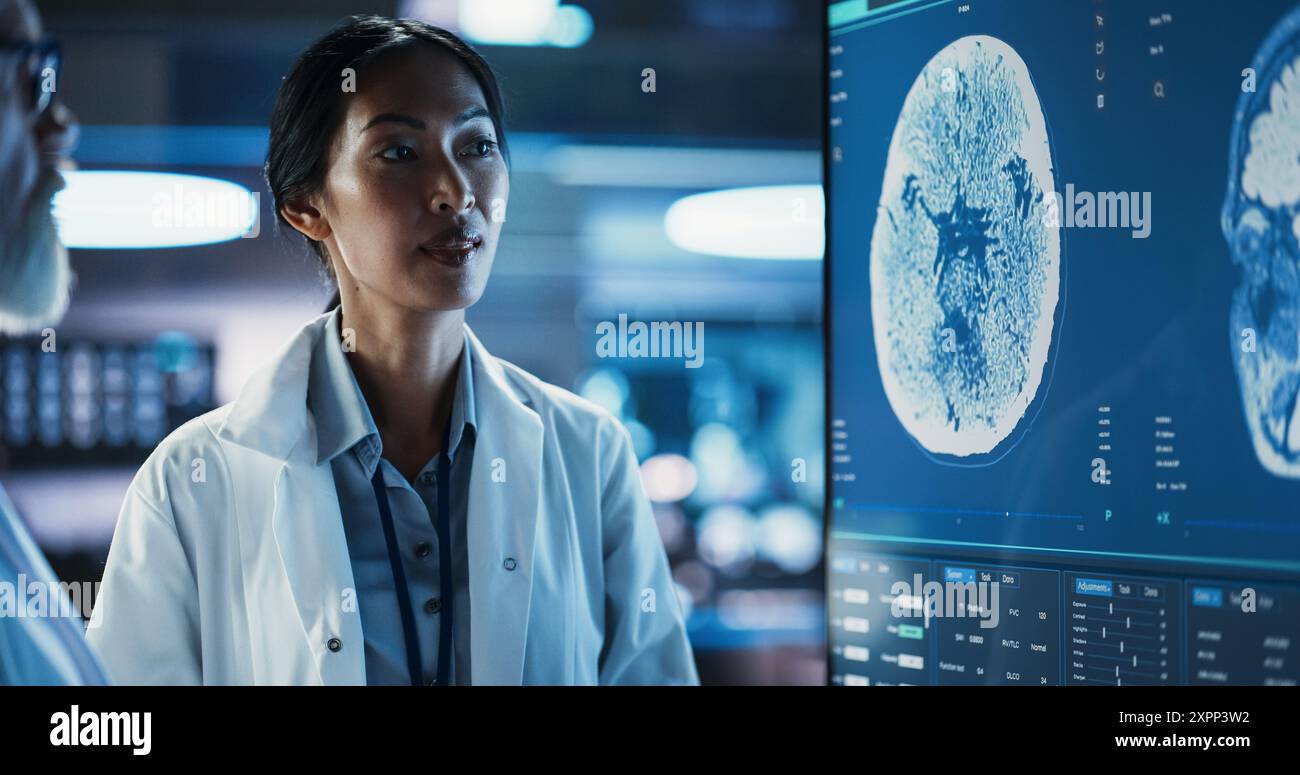 Neuroscience Laboratory Meeting: Close-Up Female Asian Scientist And ...