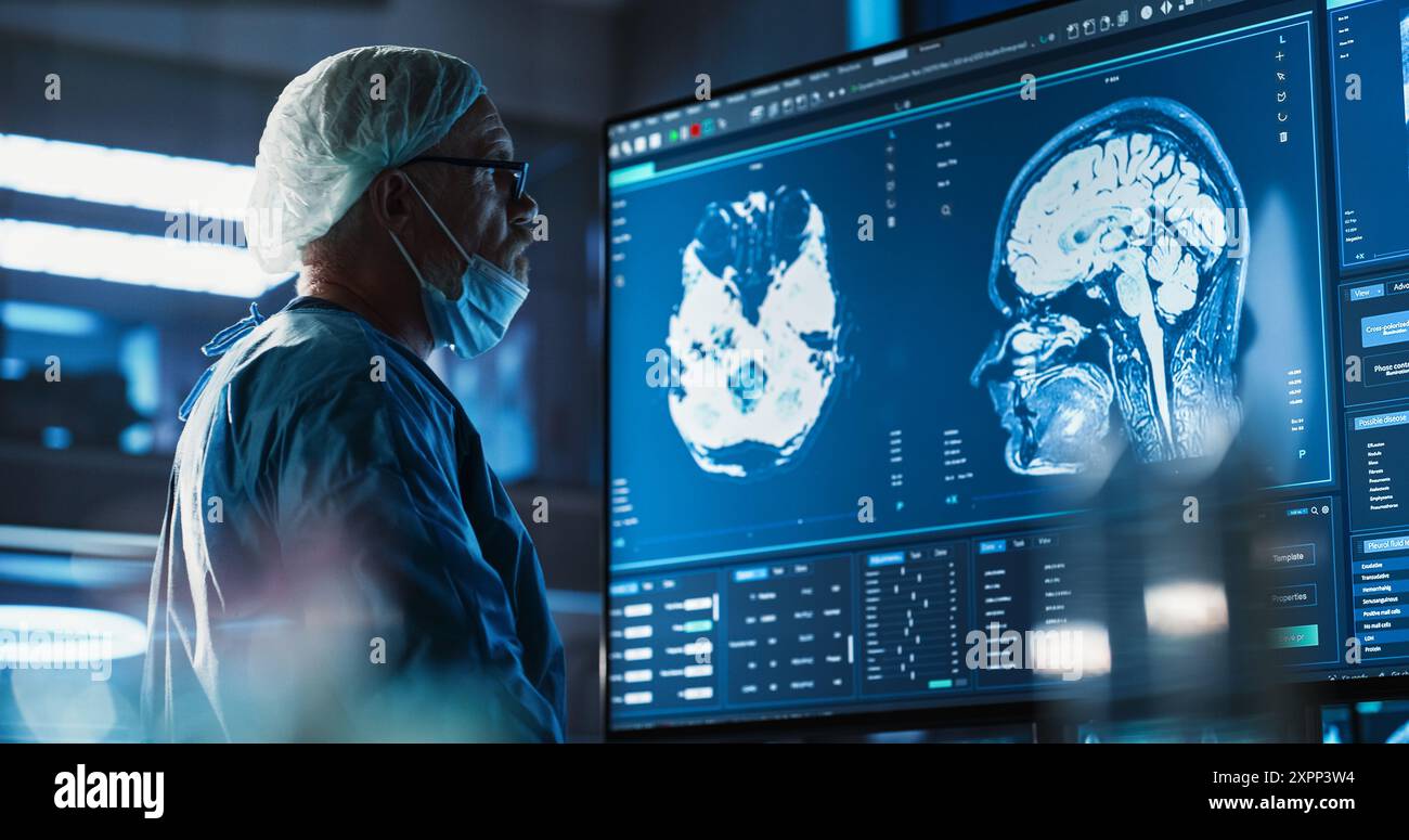 Medical Hospital Research Laboratory: Caucasian Male Neurosurgeon ...