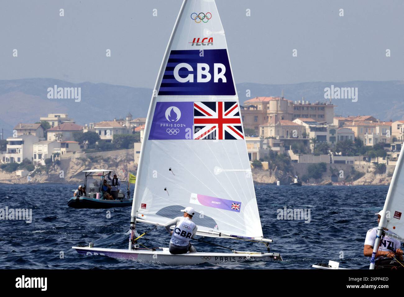Great Britain's Michael Beckett during the Men's Dinghy Medal Race at ...