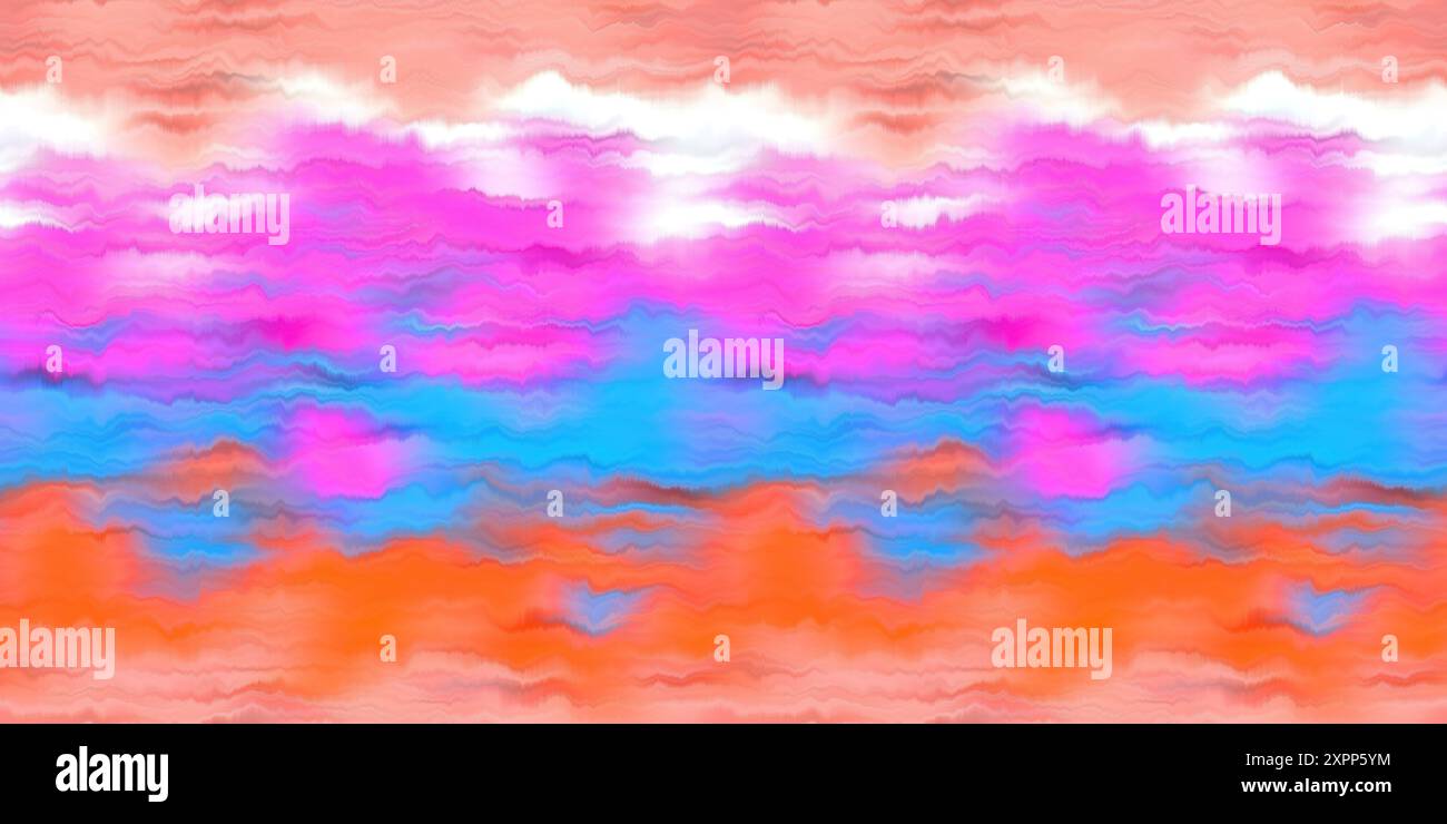 Modern rainbow blur summer seamless border pattern for a funky hippy ...