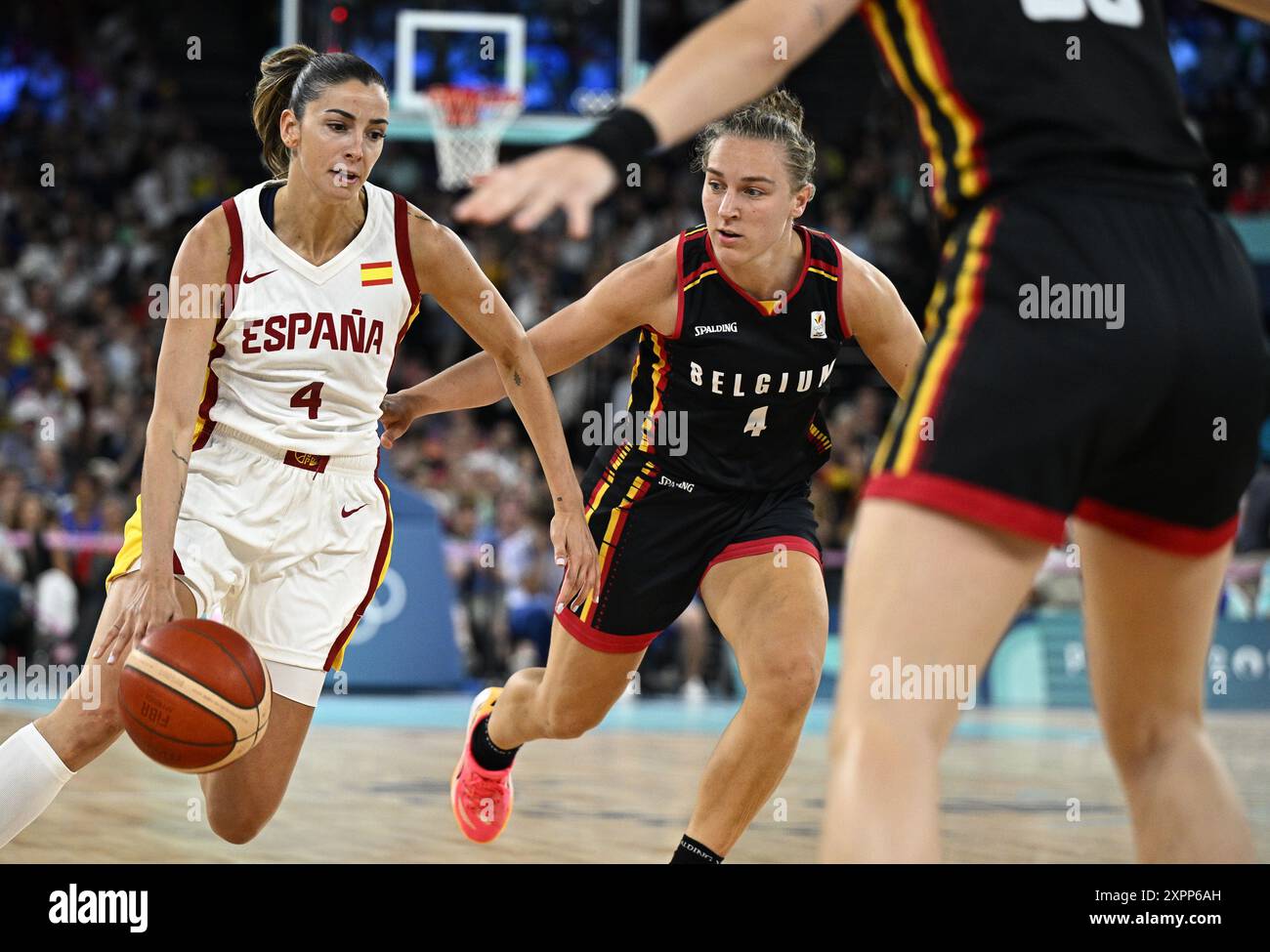 Paris, France. 07th Aug, 2024. Spain's Mariona Ortiz and Belgium's ...