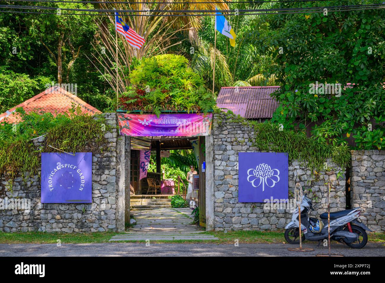 The main entrance to the Tropical Spice Garden, Penang, Malaysia Stock ...