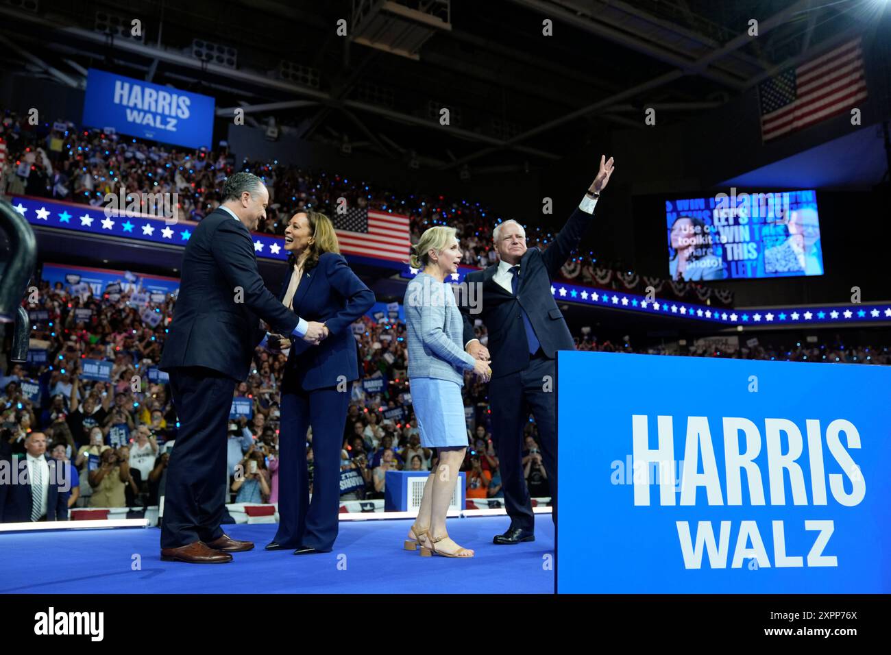 Democratic presidential nominee Vice President Kamala Harris and second ...