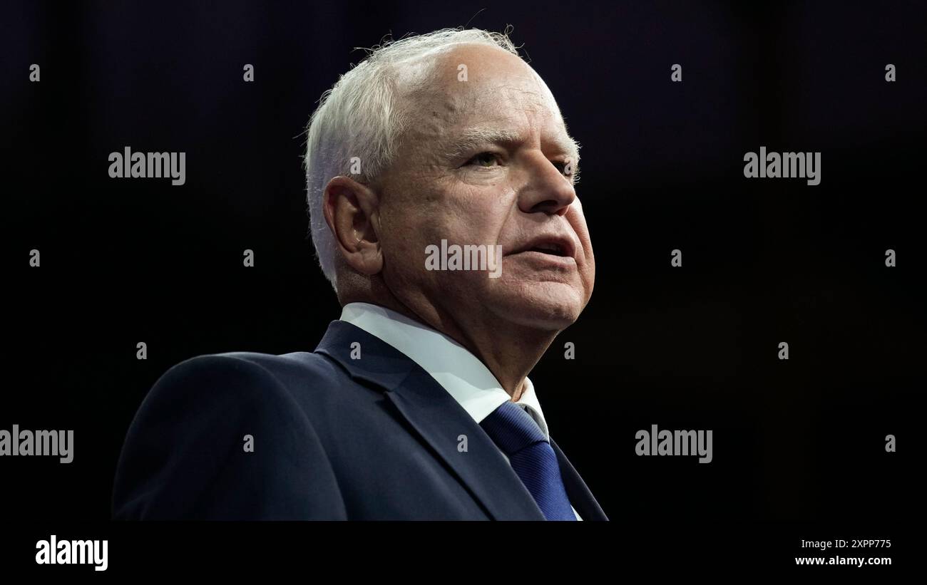 Democratic vice presidential nominee Minnesota Gov. Tim Walz appears ...