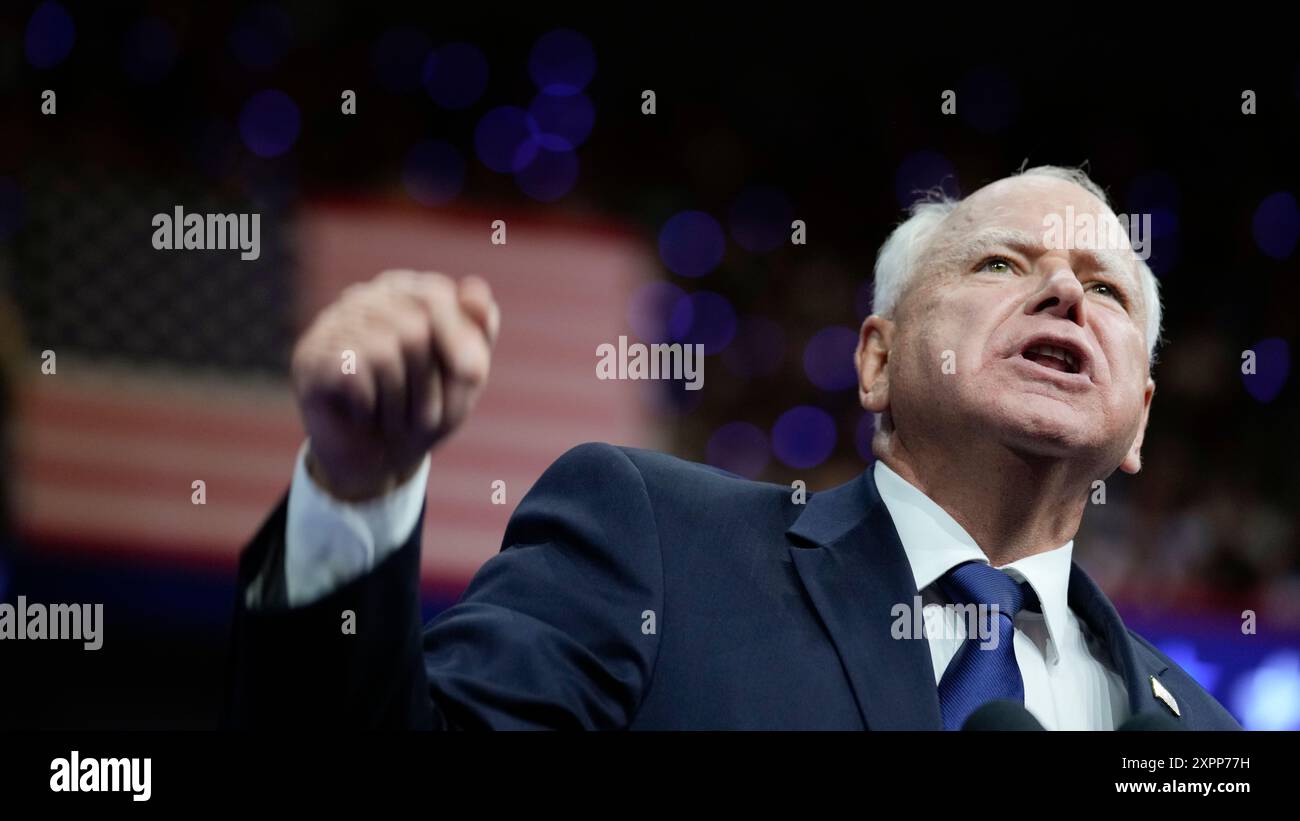 Democratic vice presidential nominee Minnesota Gov. Tim Walz appears ...