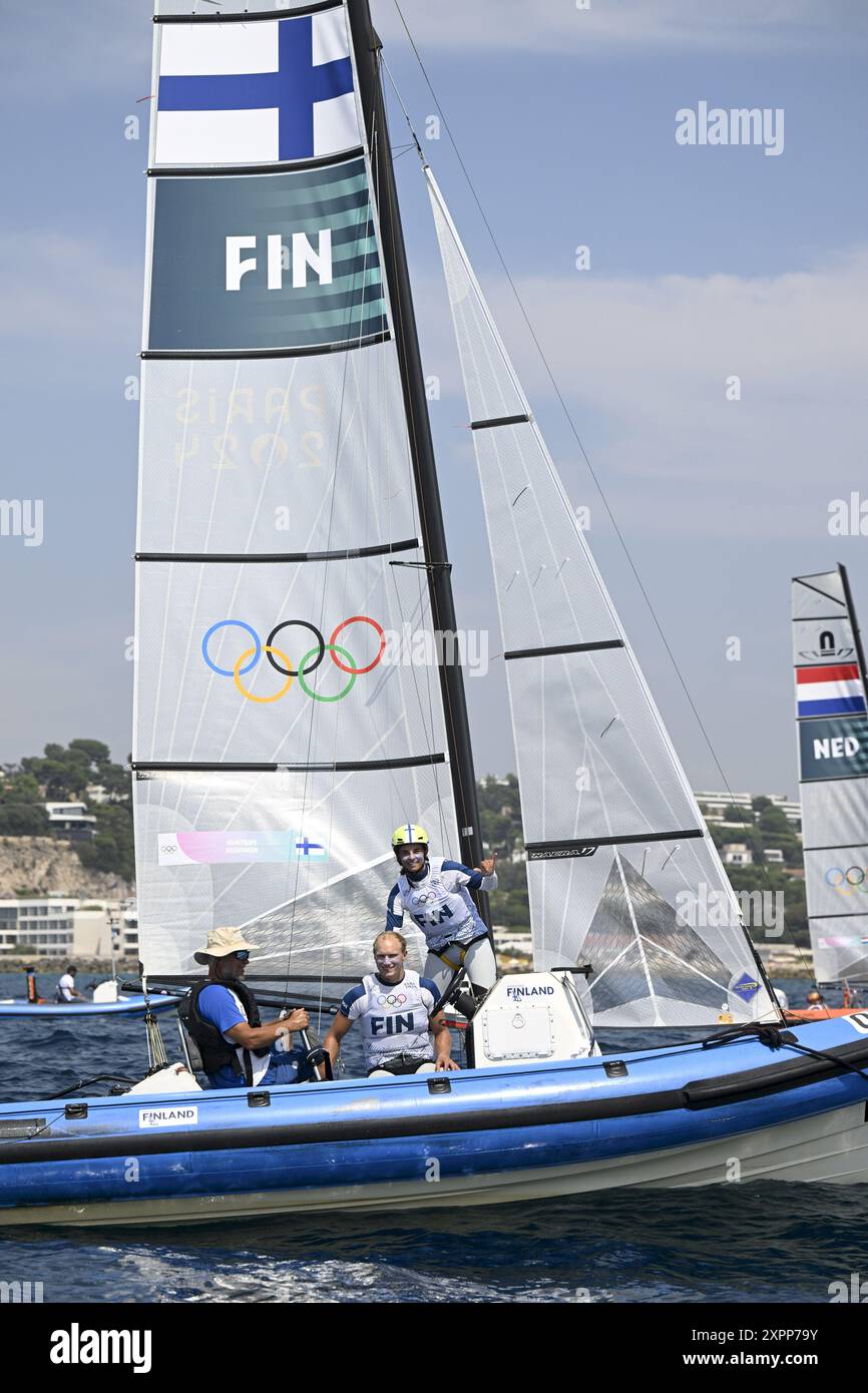 Paris, France. 07th Aug, 2024. Sinem Kurbay and Akseli Keskinen of ...