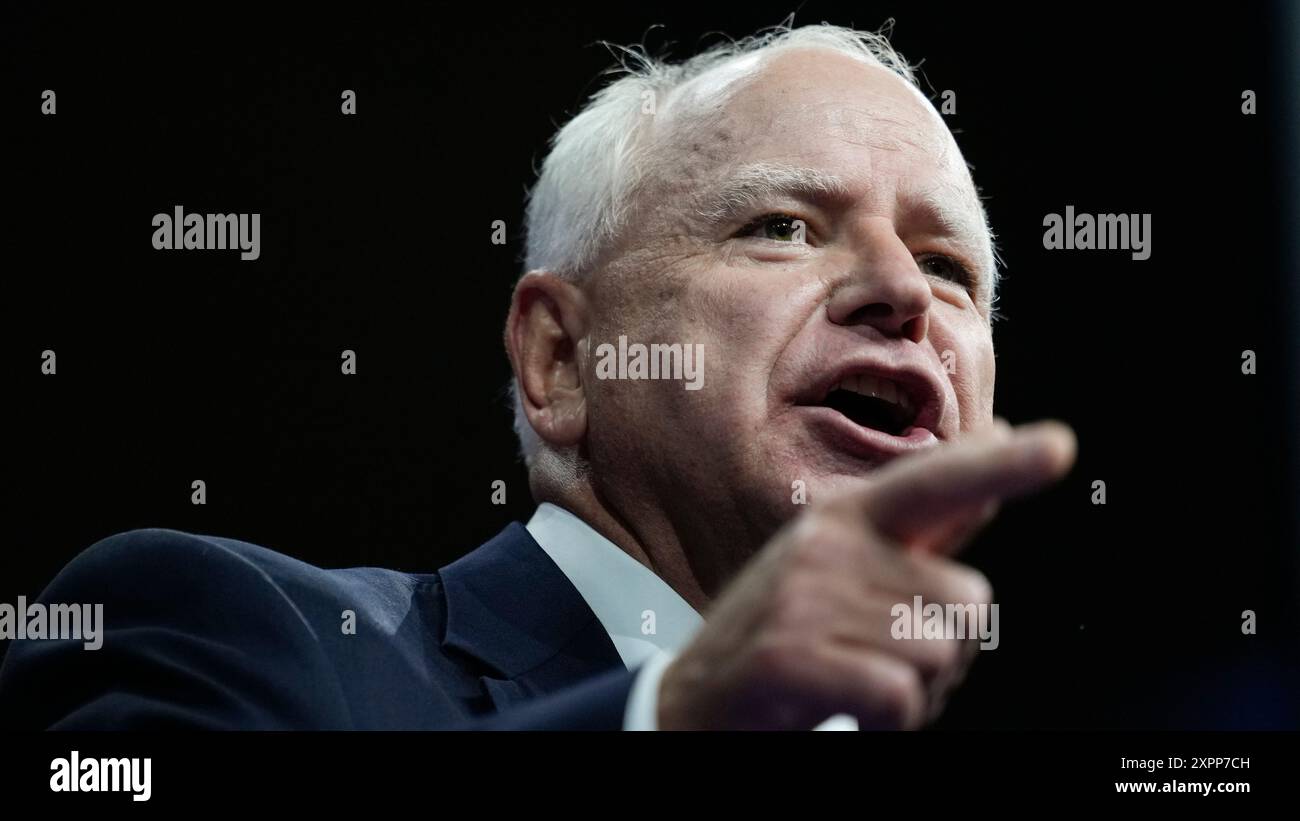 Democratic vice presidential nominee Minnesota Gov. Tim Walz appears ...