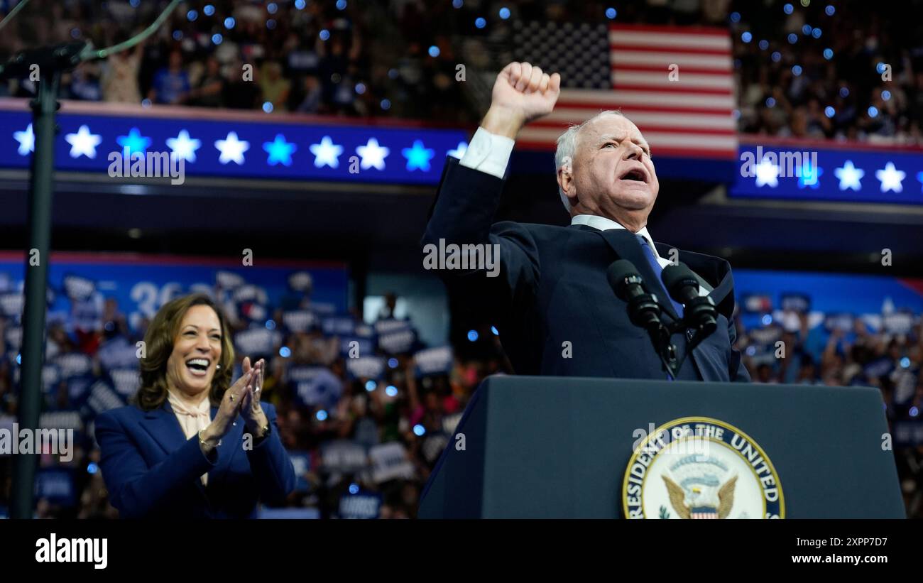 Democratic vice presidential nominee Minnesota Gov. Tim Walz appears ...