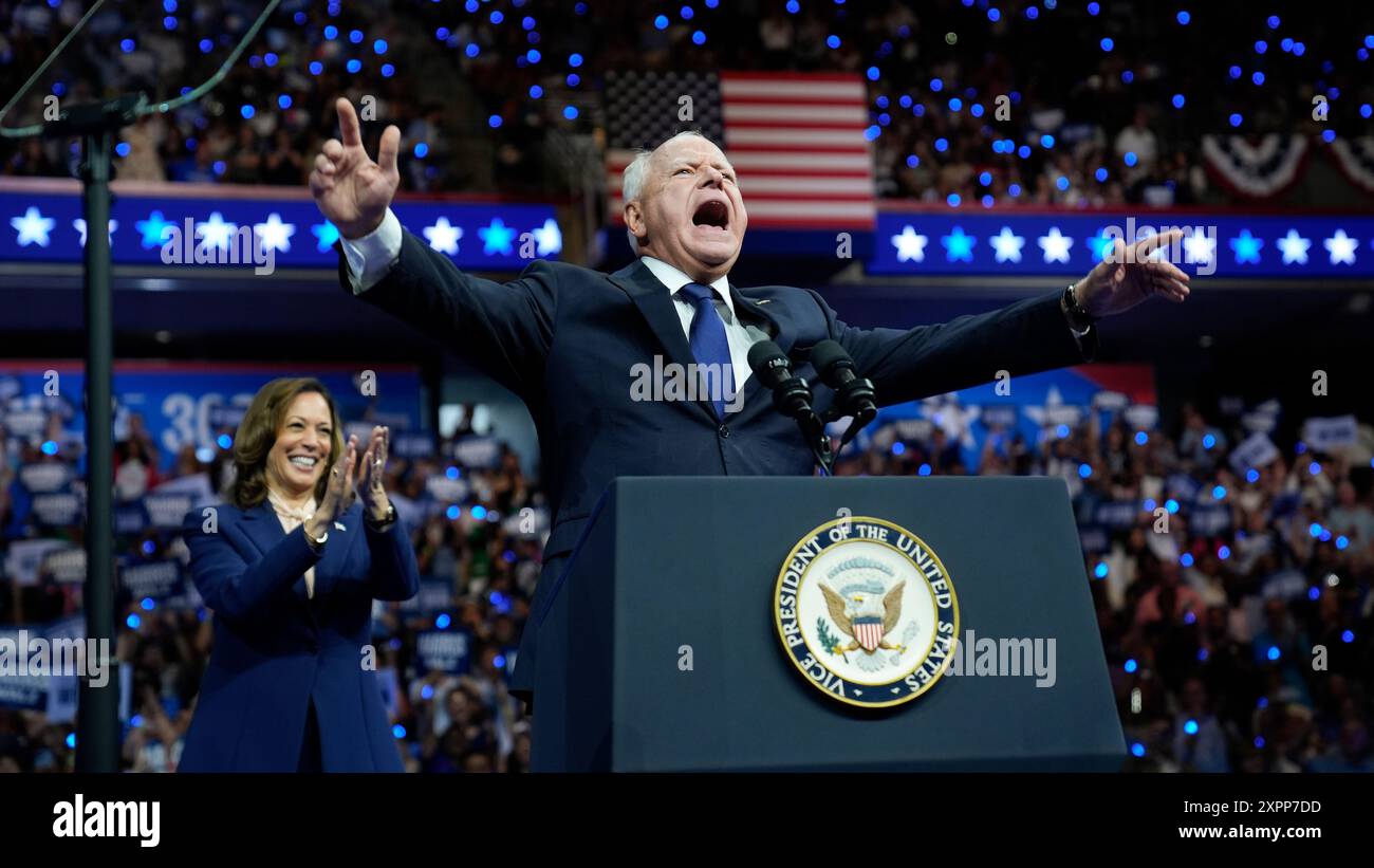 Democratic vice presidential nominee Minnesota Gov. Tim Walz appears ...