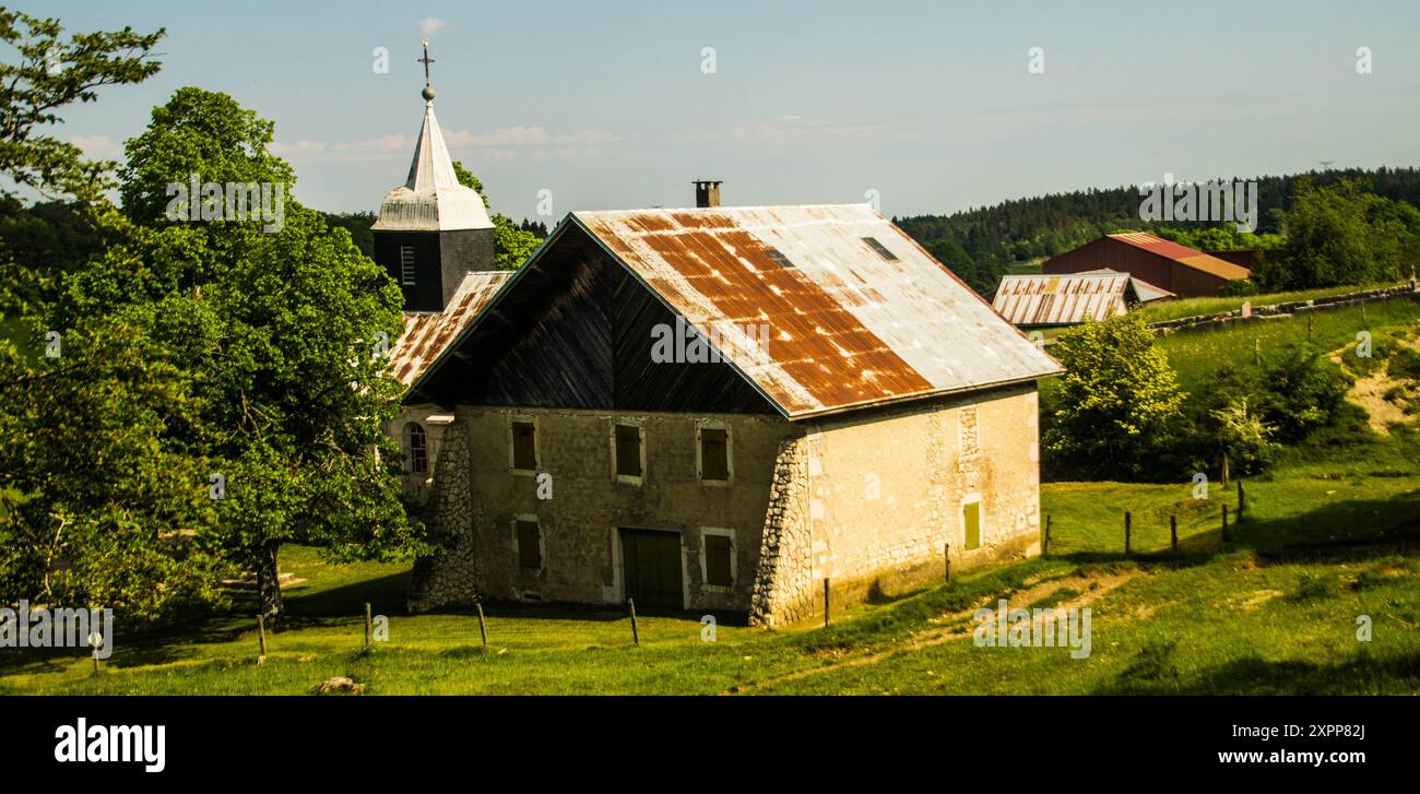 chapel of retord in plateau of retord in ain in france Stock Photo - Alamy