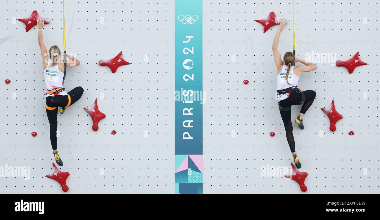 Le Bourget, France. 7th Aug, 2024. Aleksandra Miroslaw (L) of Poland ...