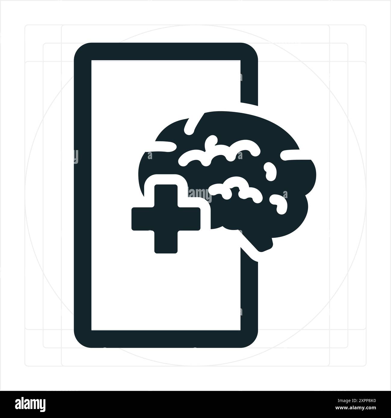 Mental health app icon showing brain receiving treatment Stock Vector ...