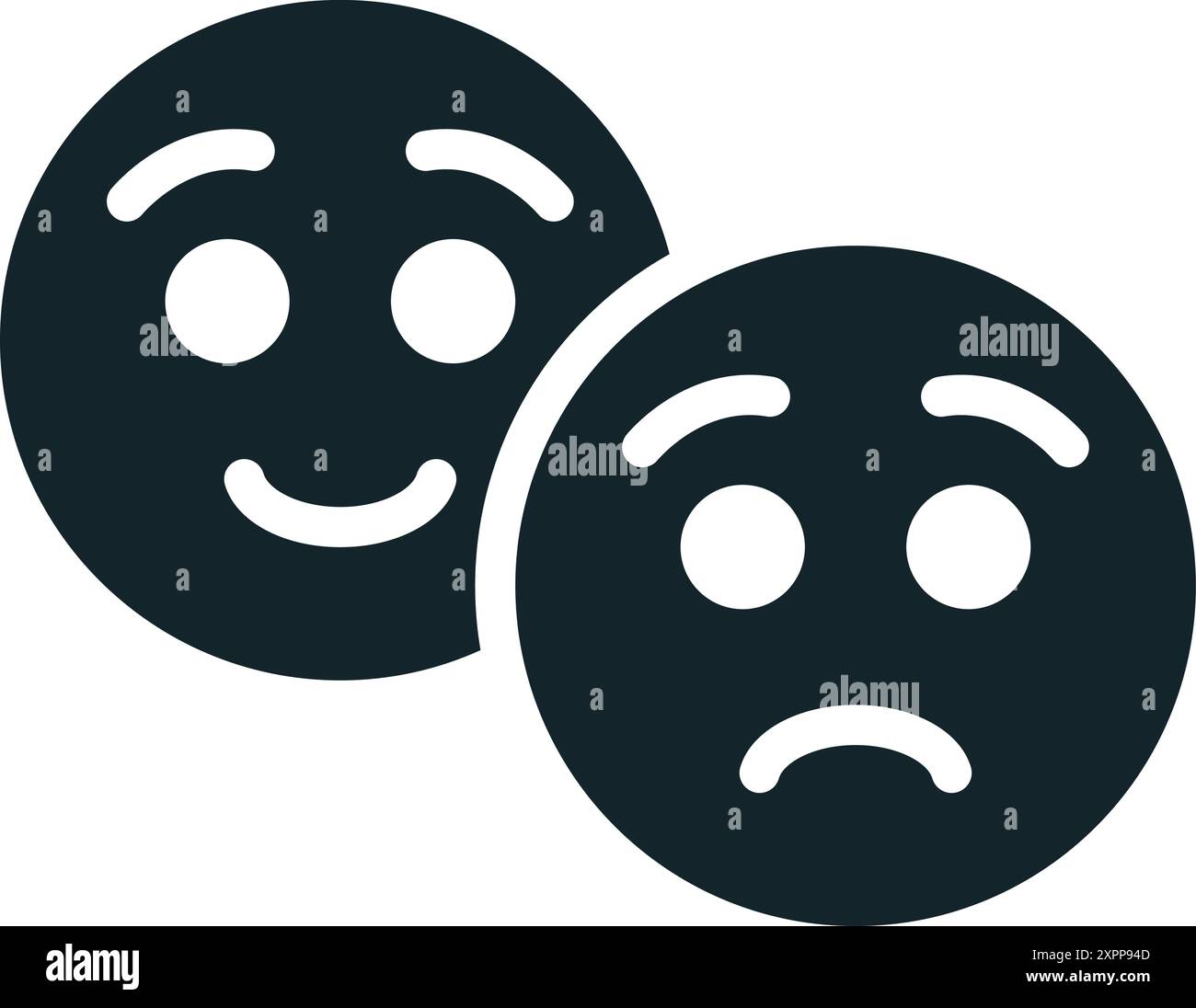 Happy and sad faces representing positive and negative emotions Stock ...