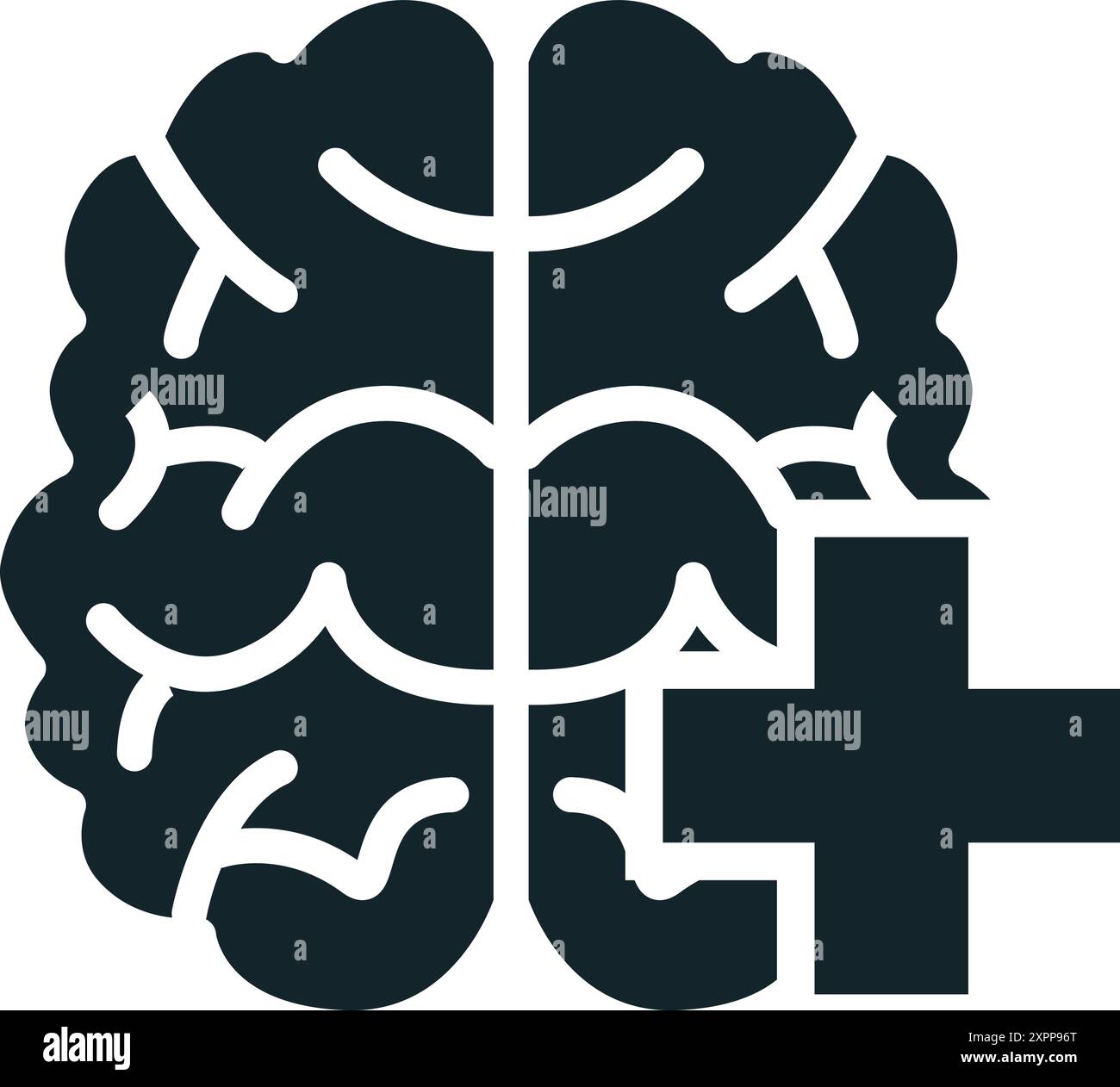 Brain improving with plus sign representing healing and recovery Stock ...