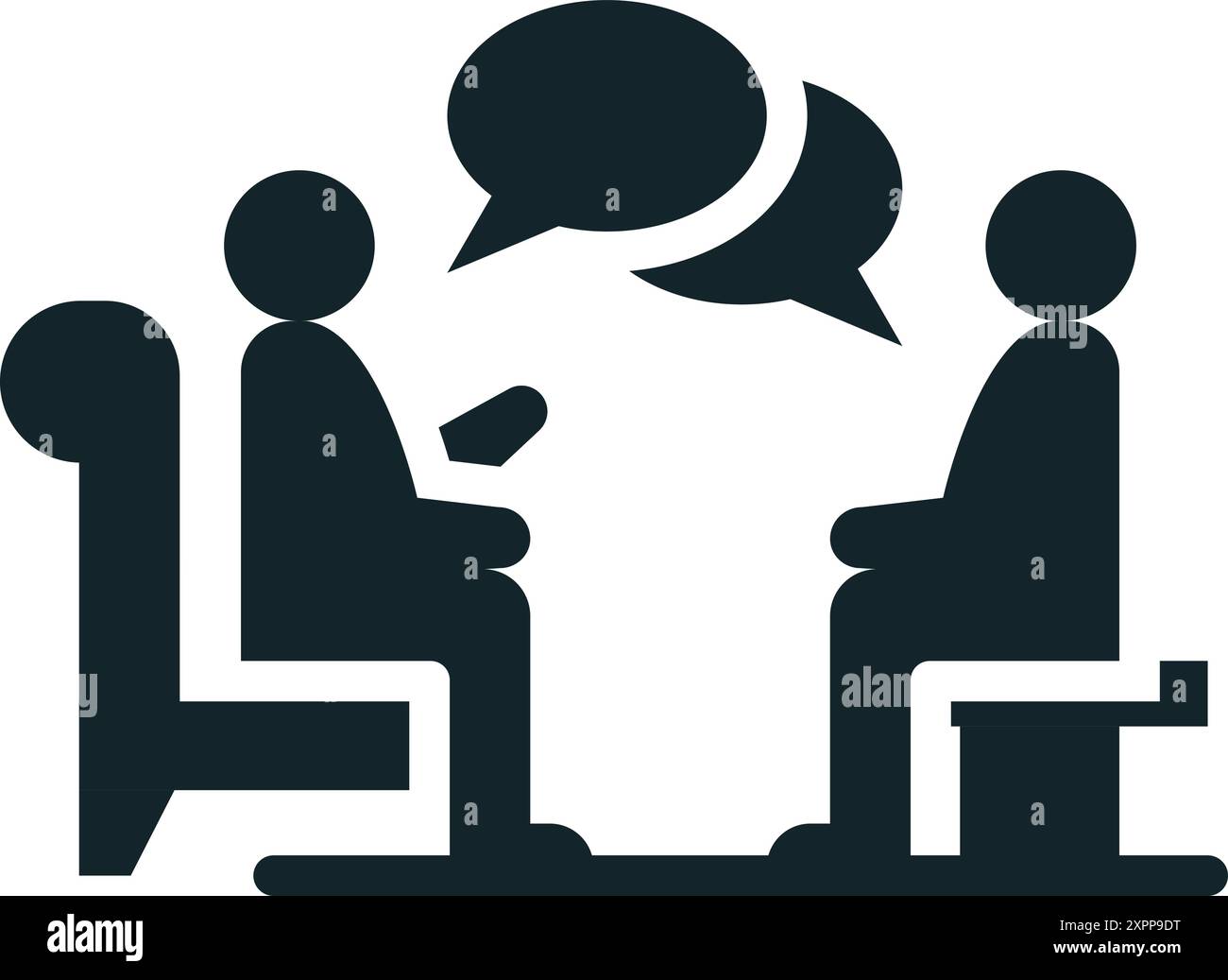 Psychologist listening to patient during therapy session icon Stock ...