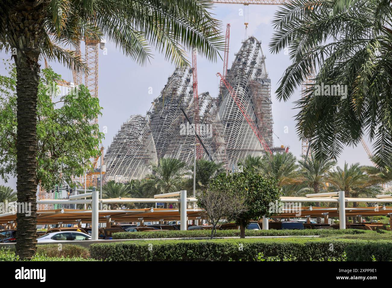 Abu Dhabi, UAE - February 28. 2023: The futuristic project of Sheikh ...