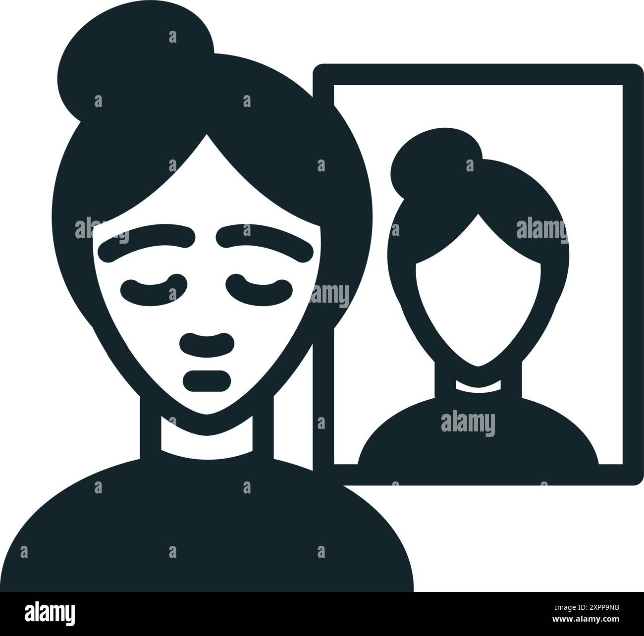 Sad woman mirror silhouette Stock Vector Images - Alamy