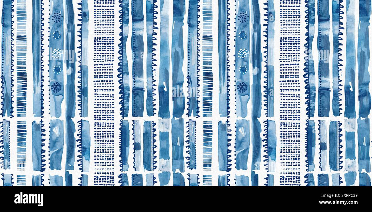 Modern blue white irregular beach stripe border for summer doodle ...
