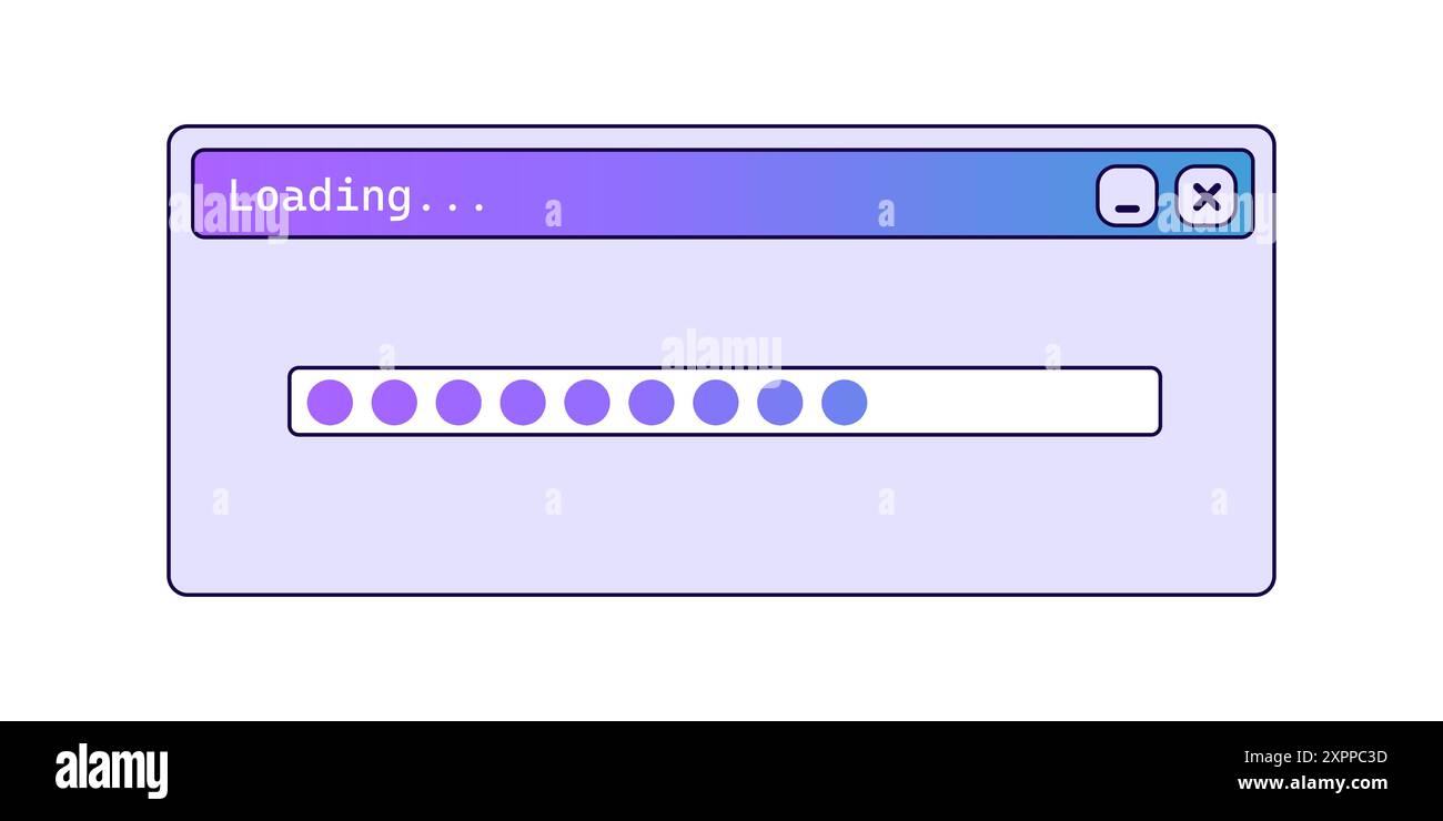 Old loading bar window with gradient in purple color Stock Vector Image ...