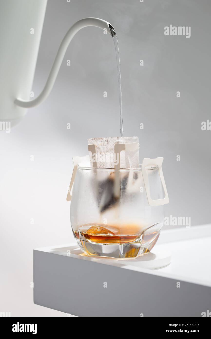 Hot coffee grounds in pourover hi-res stock photography and images - Alamy