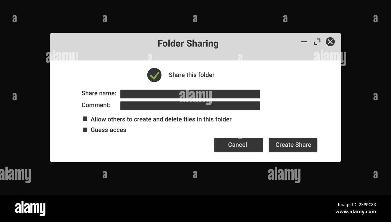 Folder sharing application. Software for sharing files in green color ...