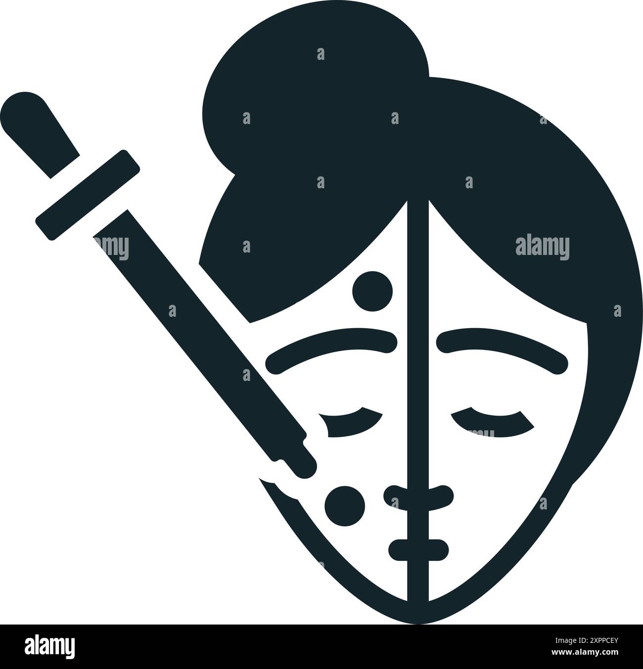 Woman applying skin care serum with pipette for treatment Stock Vector ...