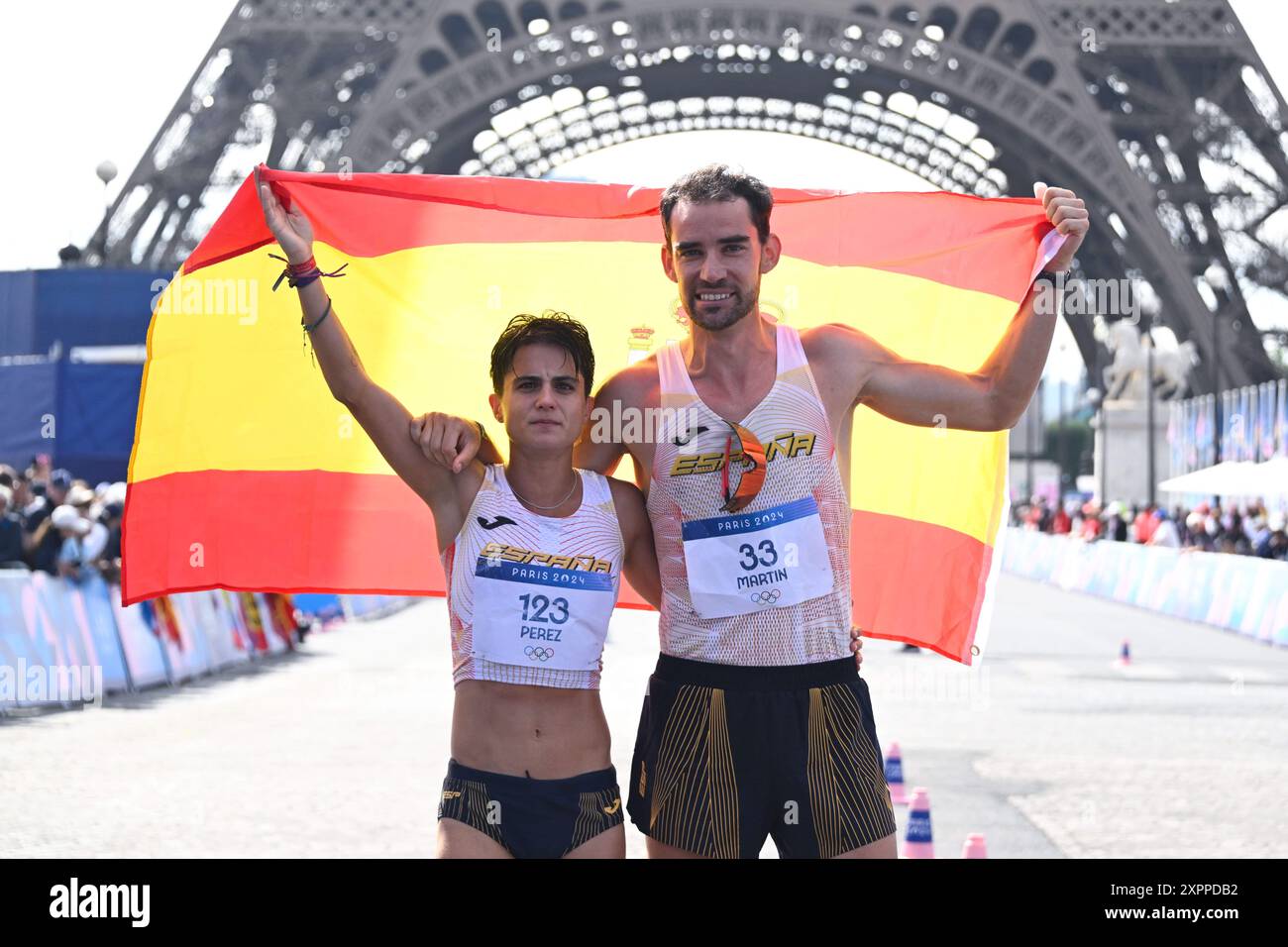 Paris, France. 07th Aug, 2024. Maria Perez ( ESP ) and Alvaro Martin ...