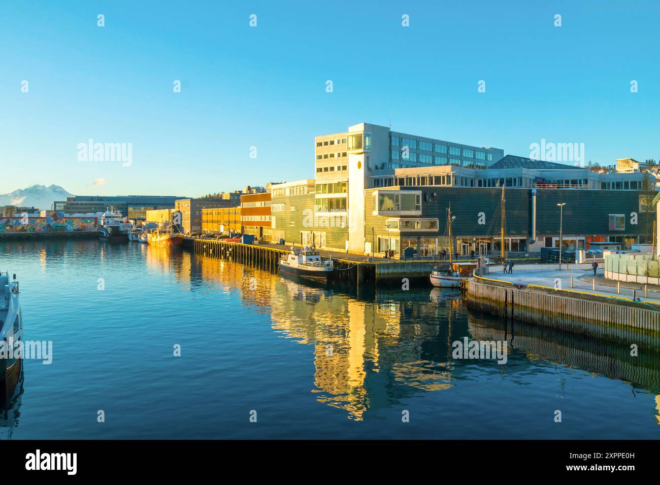 Tromso, Norway - 3 december 2023: View of a marina and harbor in Tromso ...