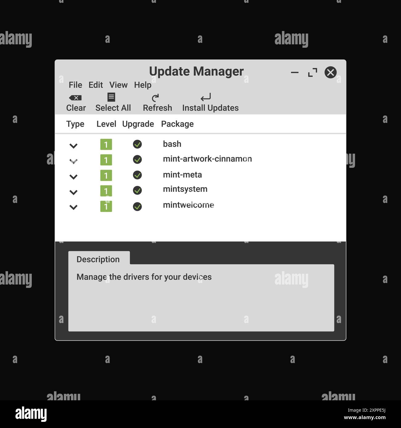Modern update manager application in green color Stock Vector Image ...