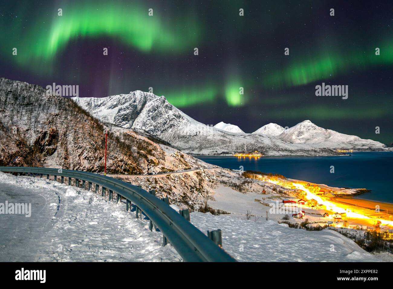 Aurora borealis or Northern lights in the sky over Tromso - Norway ...