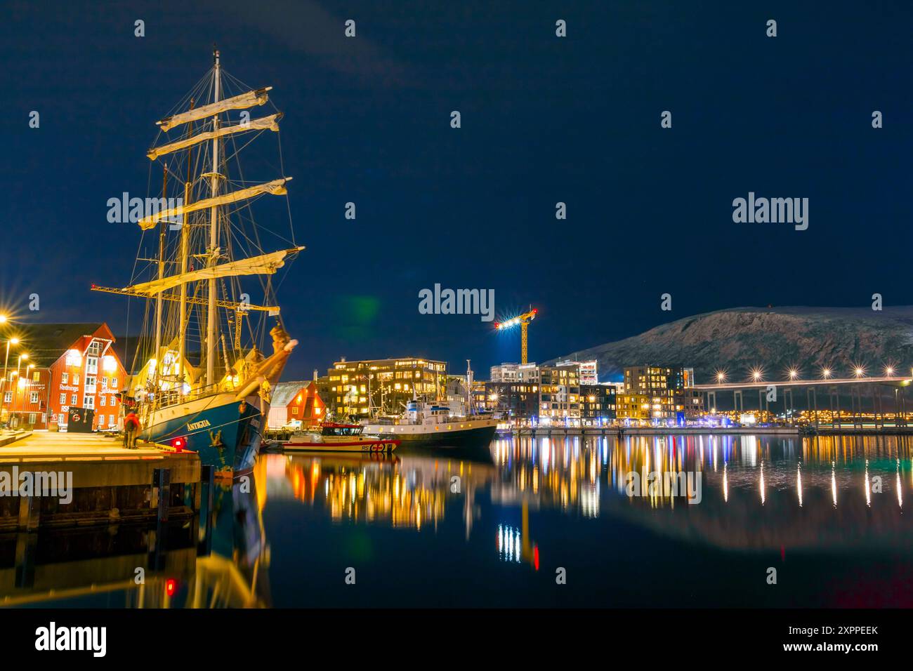 Tromso Norway - 3 december 2023: View of a marina and harbor in Tromso ...