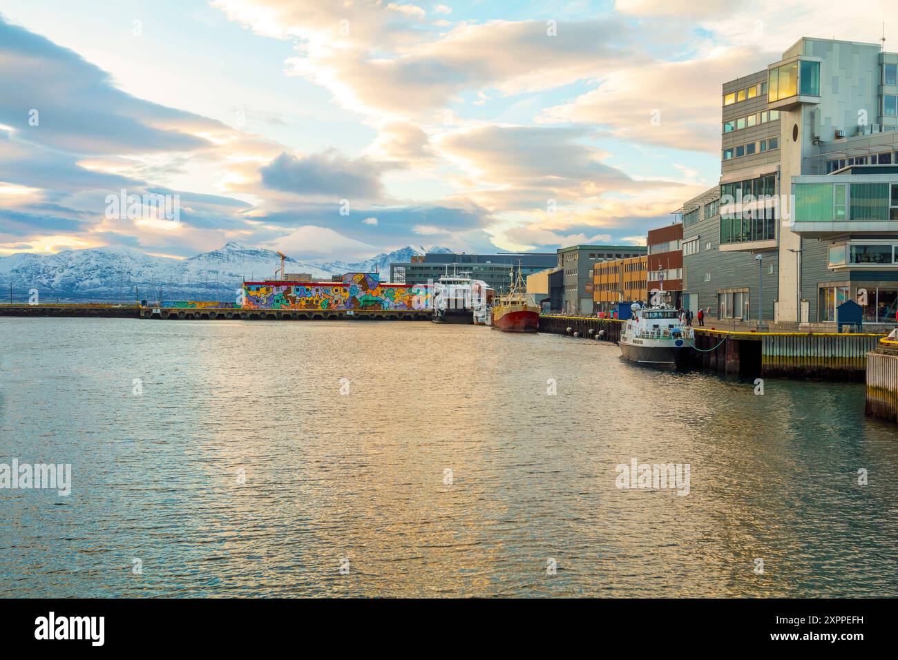 Tromso, Norway - 3 december 2023: View of a marina and harbor in Tromso ...
