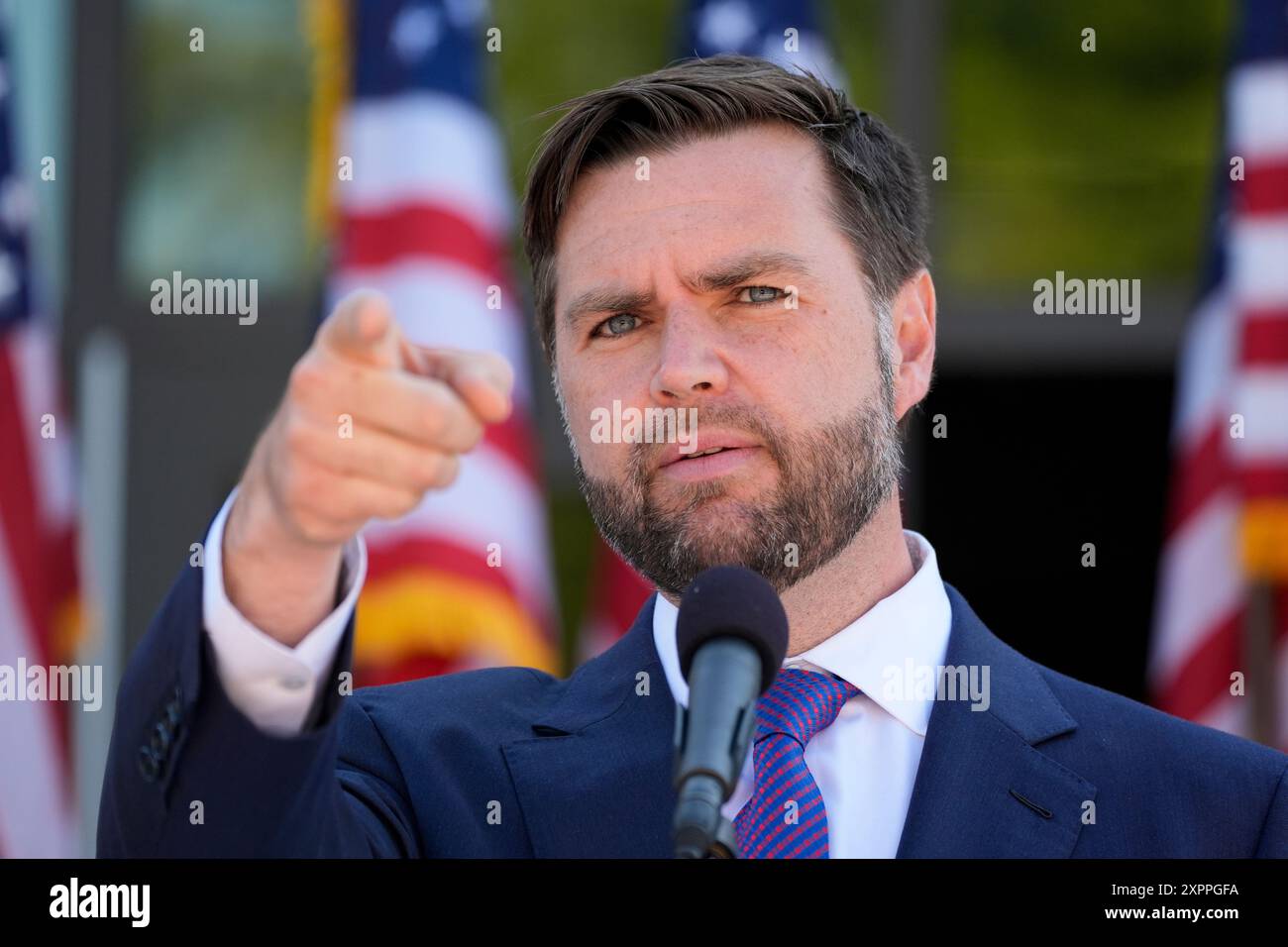 Republican vice presidential nominee Sen. JD Vance, R-Ohio, speaks at a ...