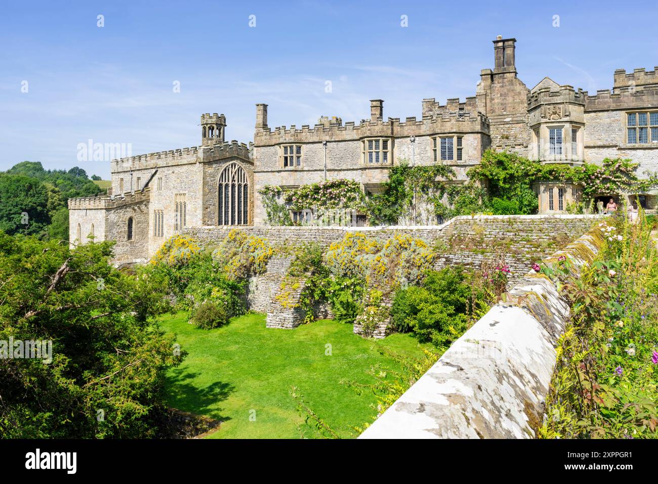 Haddon Hall Derbyshire - Haddon Hall chapel and garden wall buttress English Country House near ...